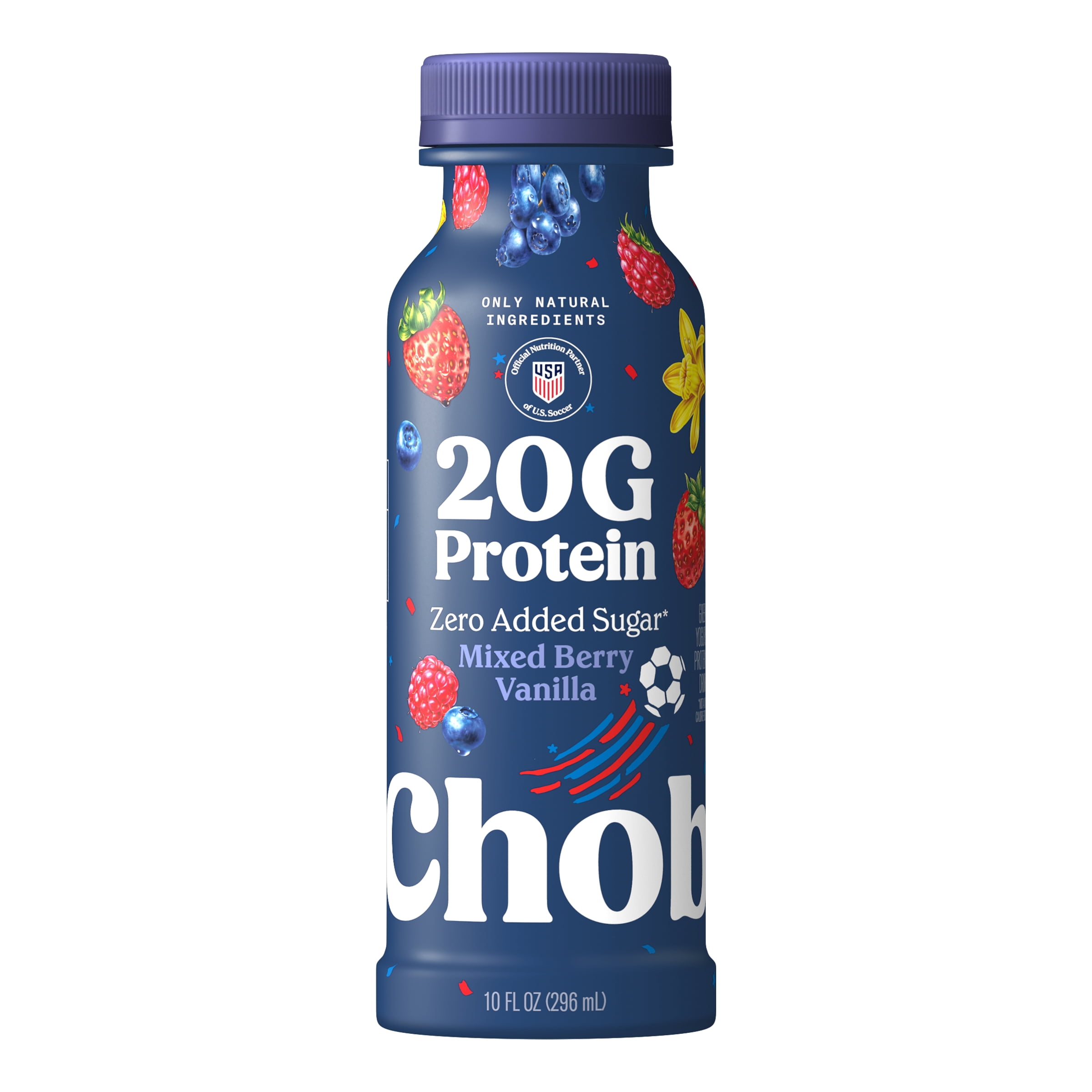 Chobani 20G Protein Low-Fat Greek Yogurt Drink Mixed Berry Vanilla 10 ...