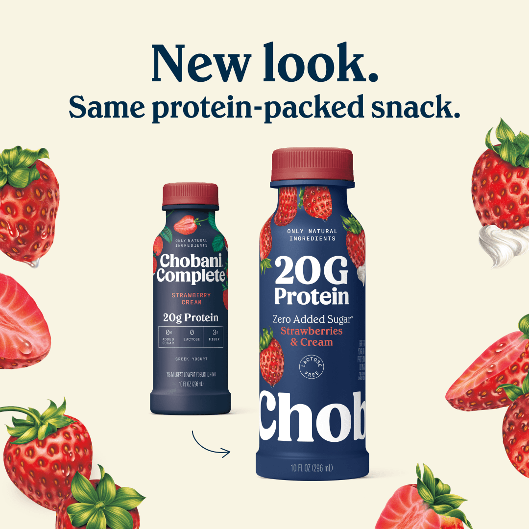 Chobani 20g Protein Lowfat Greek Yogurt Drink Strawberries & Cream 10 ...