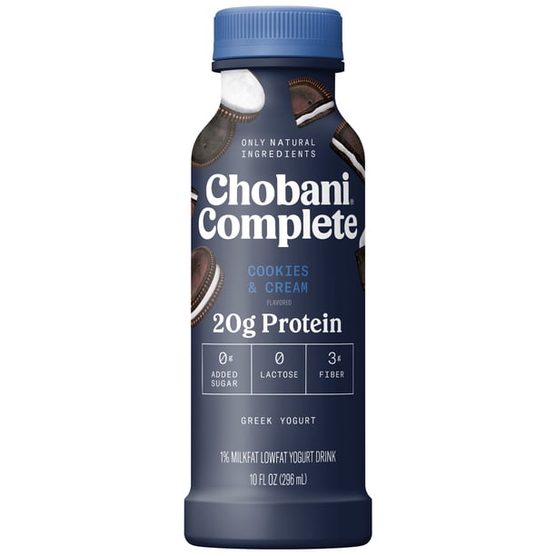 Chobani Greek Yogurt Drink, Complete Cookies & Cream 10 fl oz - Walmart ...
