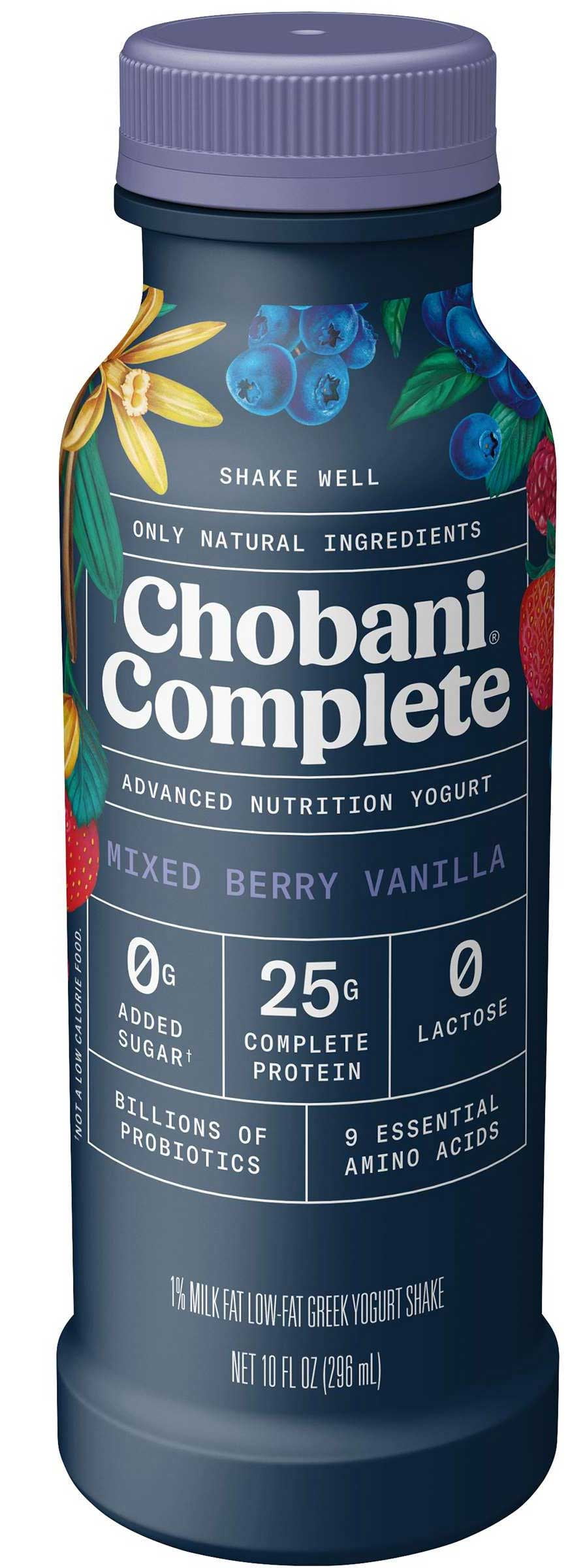Chobani Complete Greek Yogurt Drink, Mixed Berry Vanilla, 10 Fluid ...