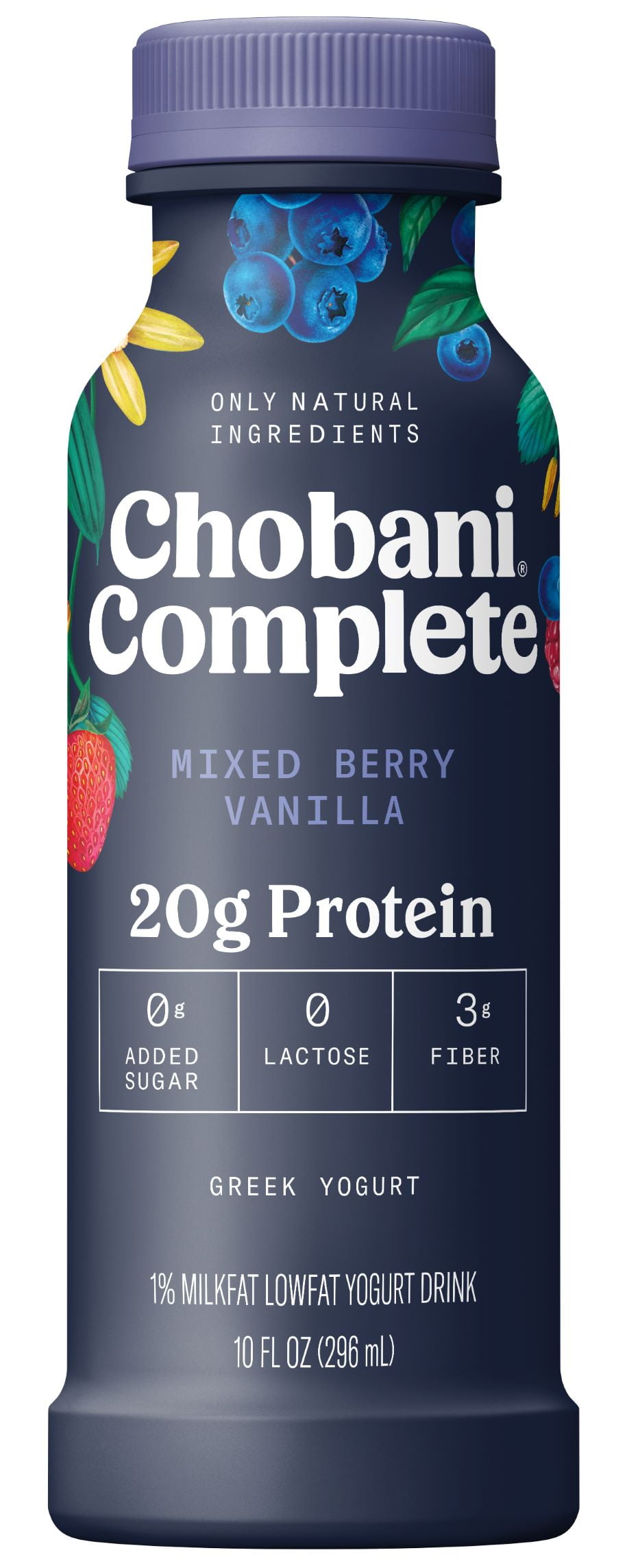 Chobani Complete Yogurt Drink, Mixed Berry Vanilla With 20g of Protein, 10 fl oz Plastic Bottle ...