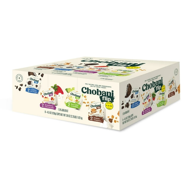 Chobani Flip Greek Yogurt Family Pack, 8-Pack 4.5 oz Plastic Cup ...