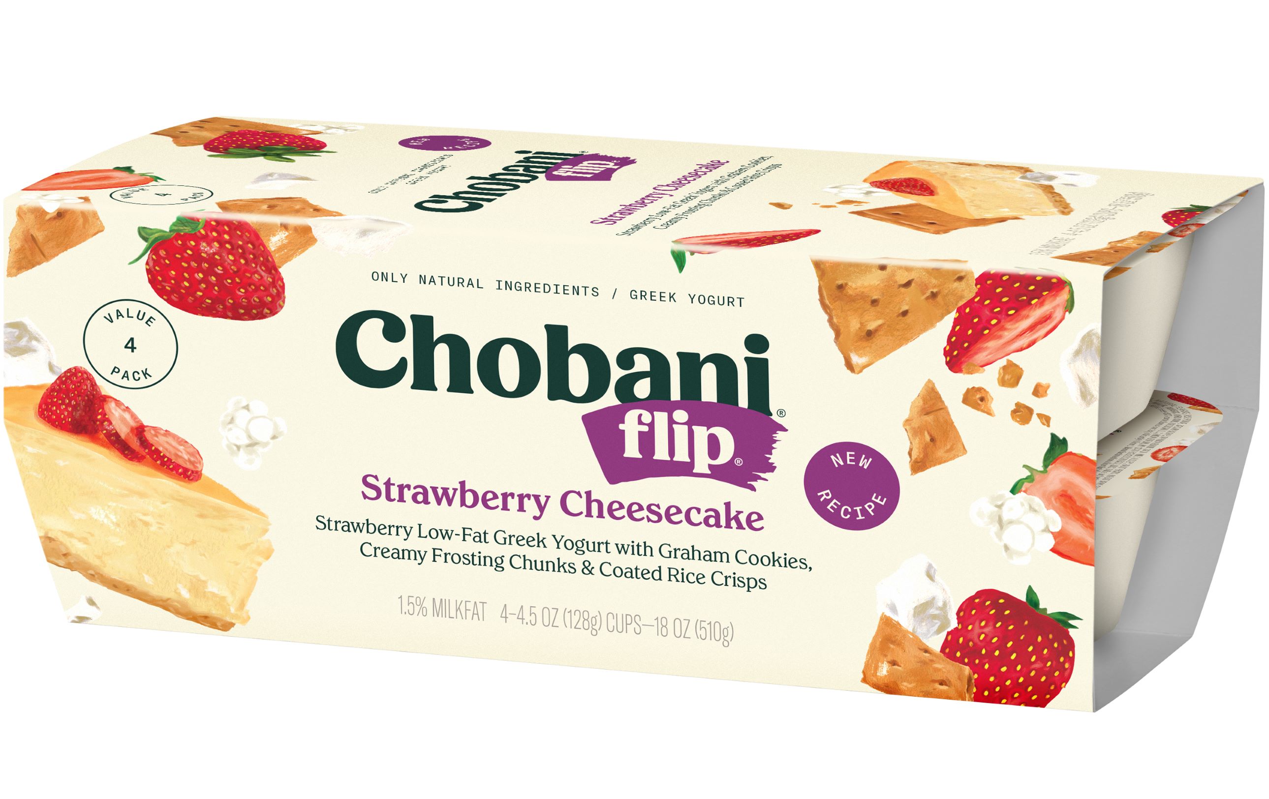 Chobani Flip Low-Fat Chocolate Chip Cookie Dough Greek Yogurt, 4.5oz ...
