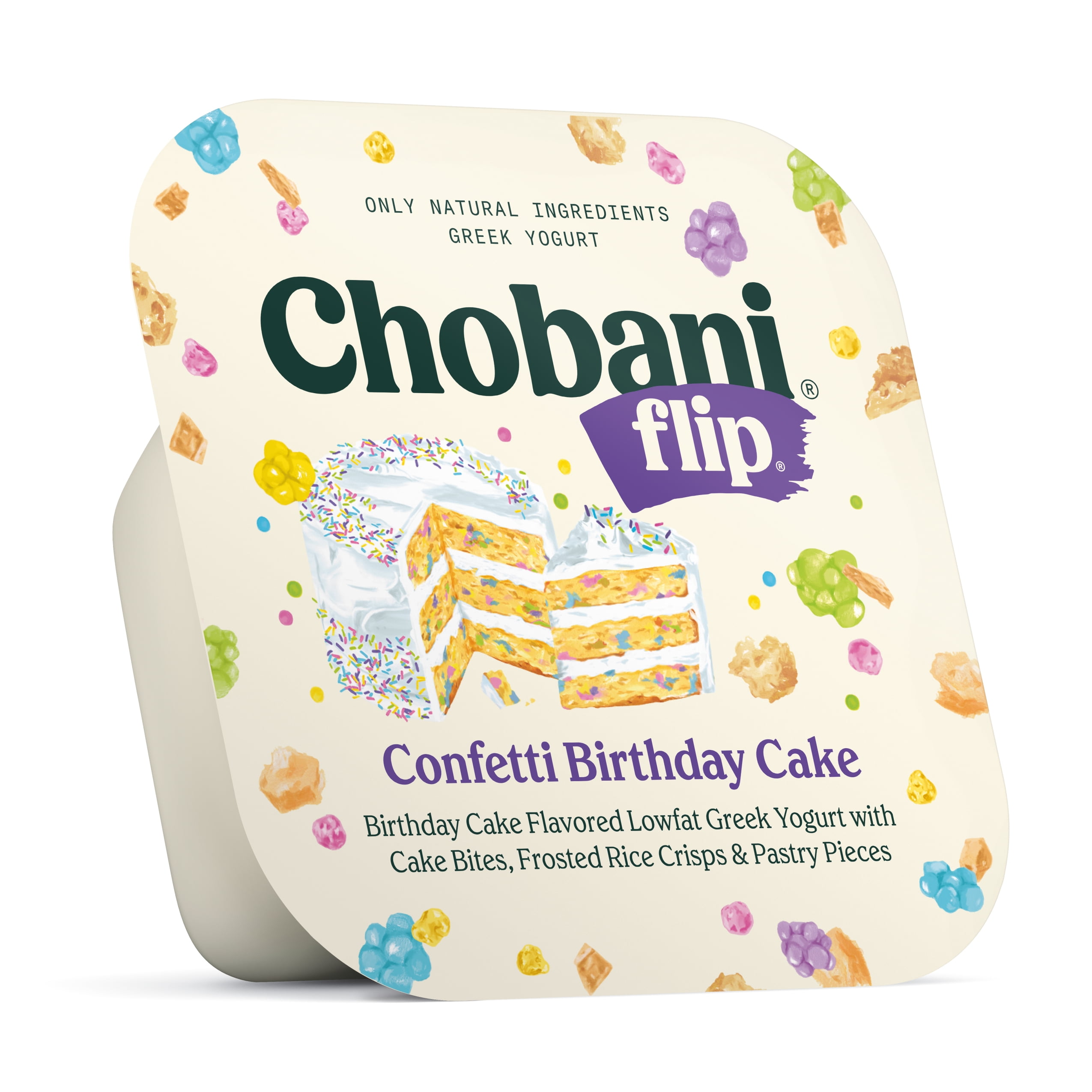 Chobani Flip Low-Fat Greek Yogurt Confetti Birthday Cake 4.5oz ...