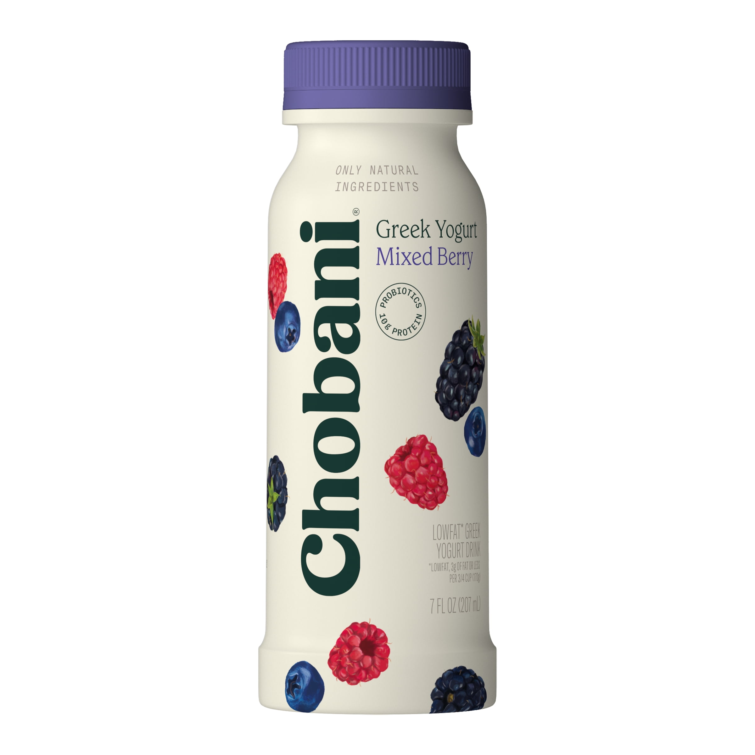 Chobani Low-Fat Greek Yogurt Drink Mixed Berry 7 fl oz - Walmart.com