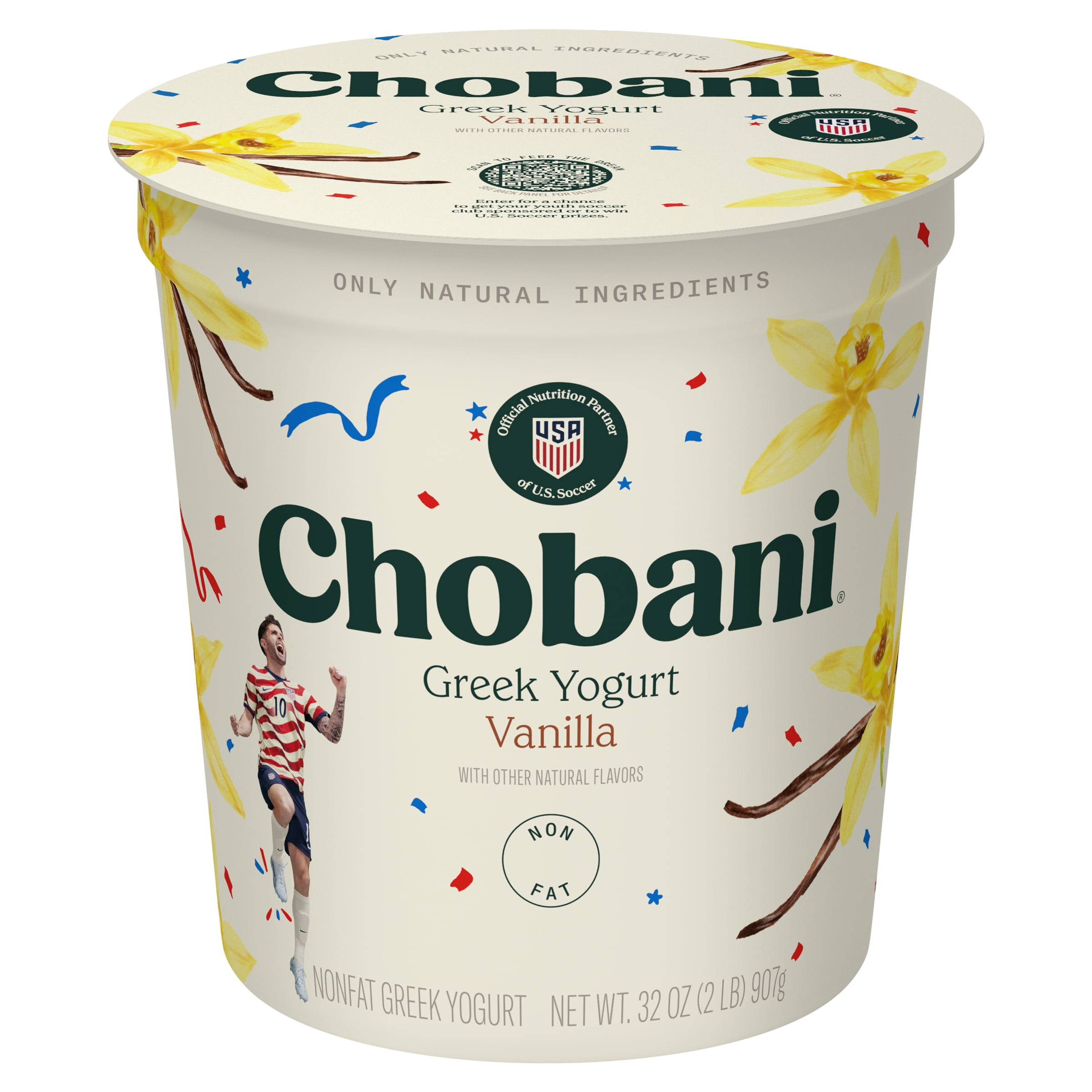 Chobani Non-Fat Greek Yogurt Vanilla 32 oz. Tub - Walmart.com