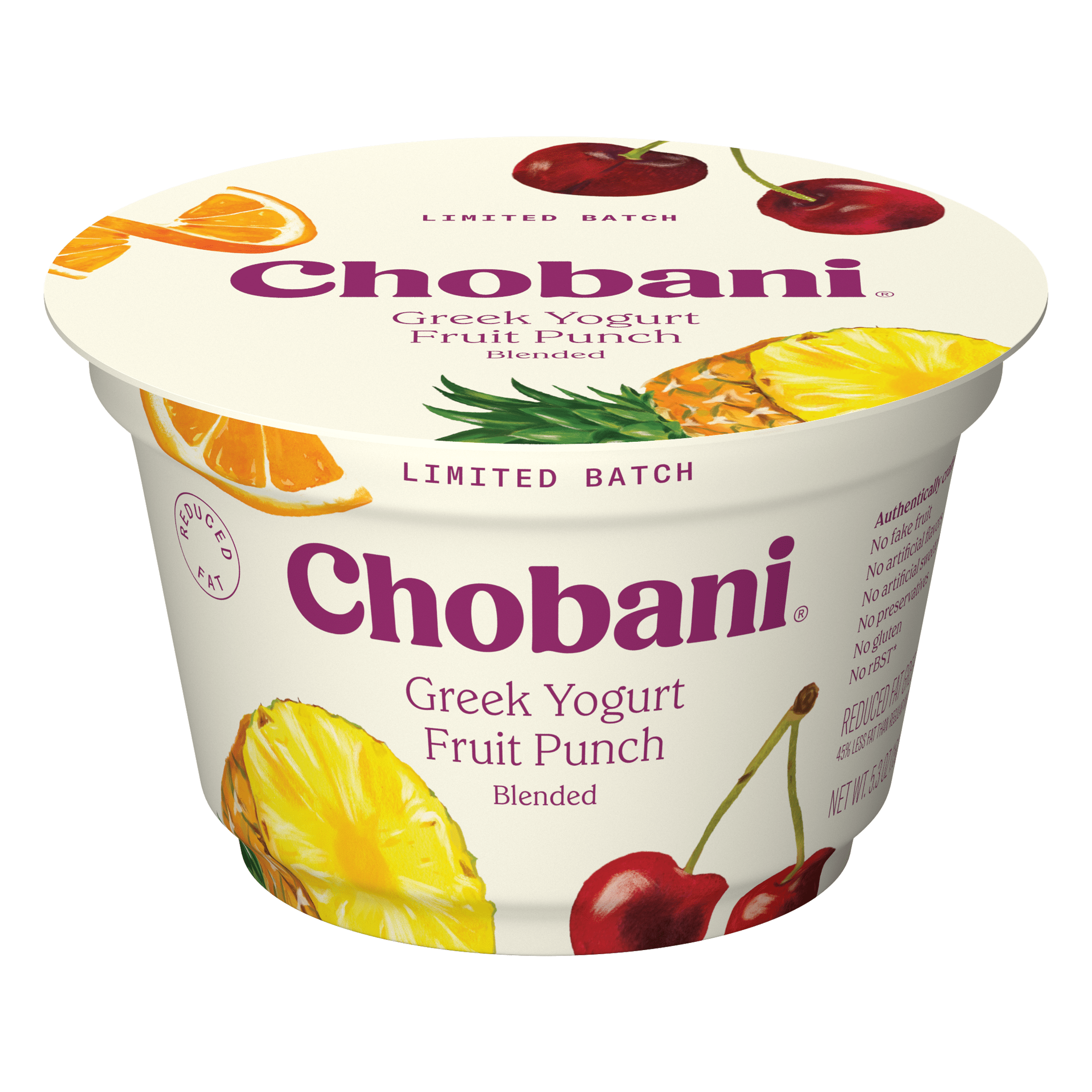 Chobani Reduced Fat Greek Yogurt Limited Batch Fruit Punch 5.3oz Cup ...