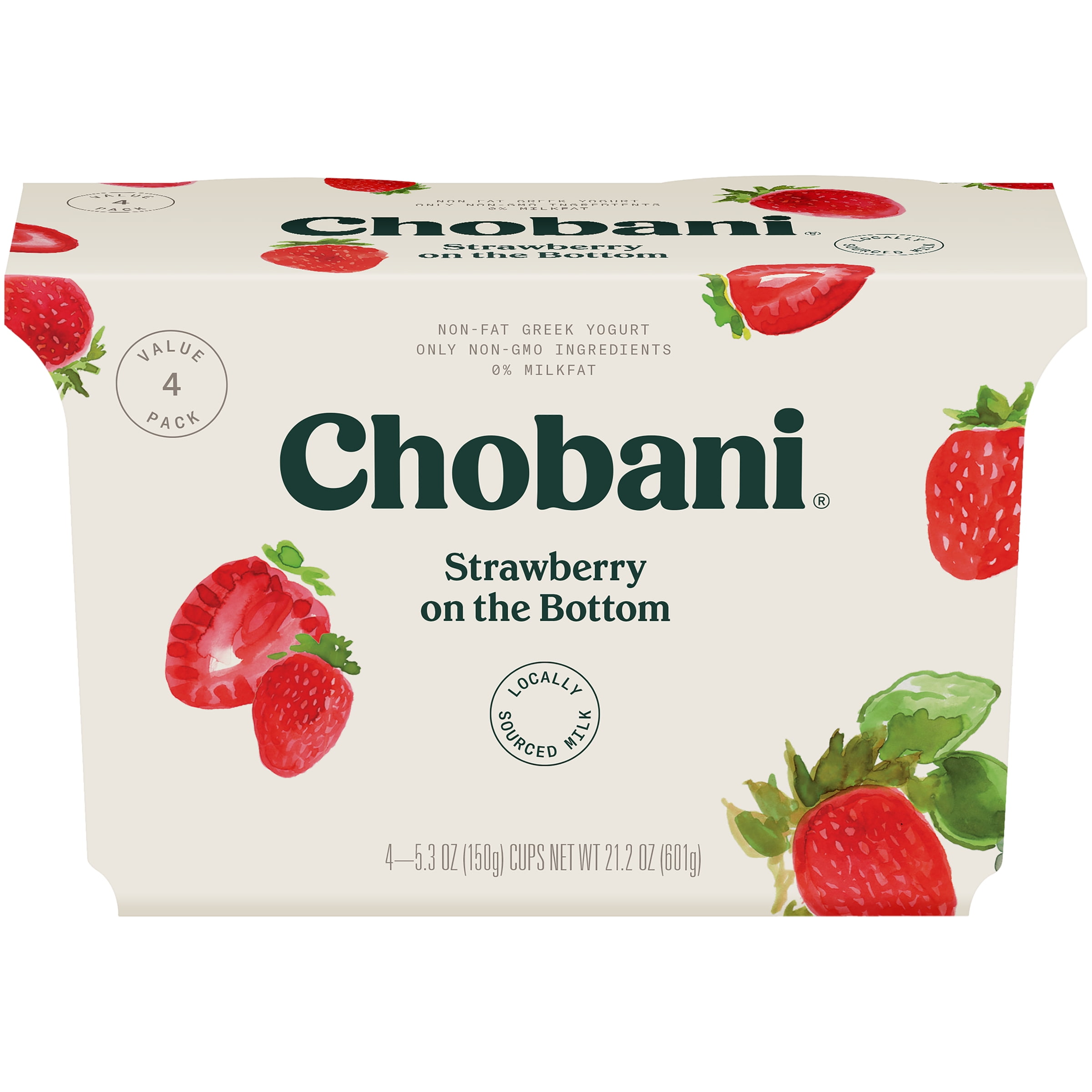 Chobani Non-Fat Greek Yogurt, Strawberry 4PK Cup - Walmart Business ...