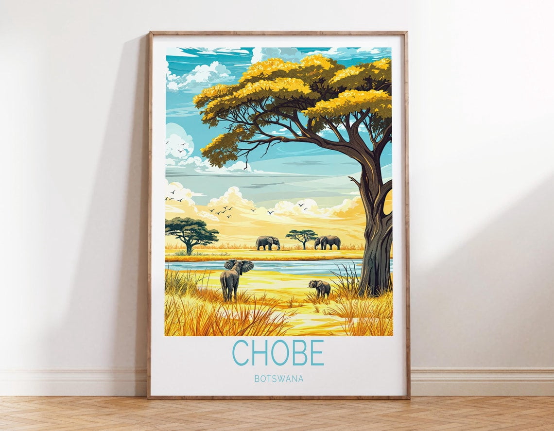 Chobe Botswana City Wedding Travel Scenery Wall Art Print, Unframed ...