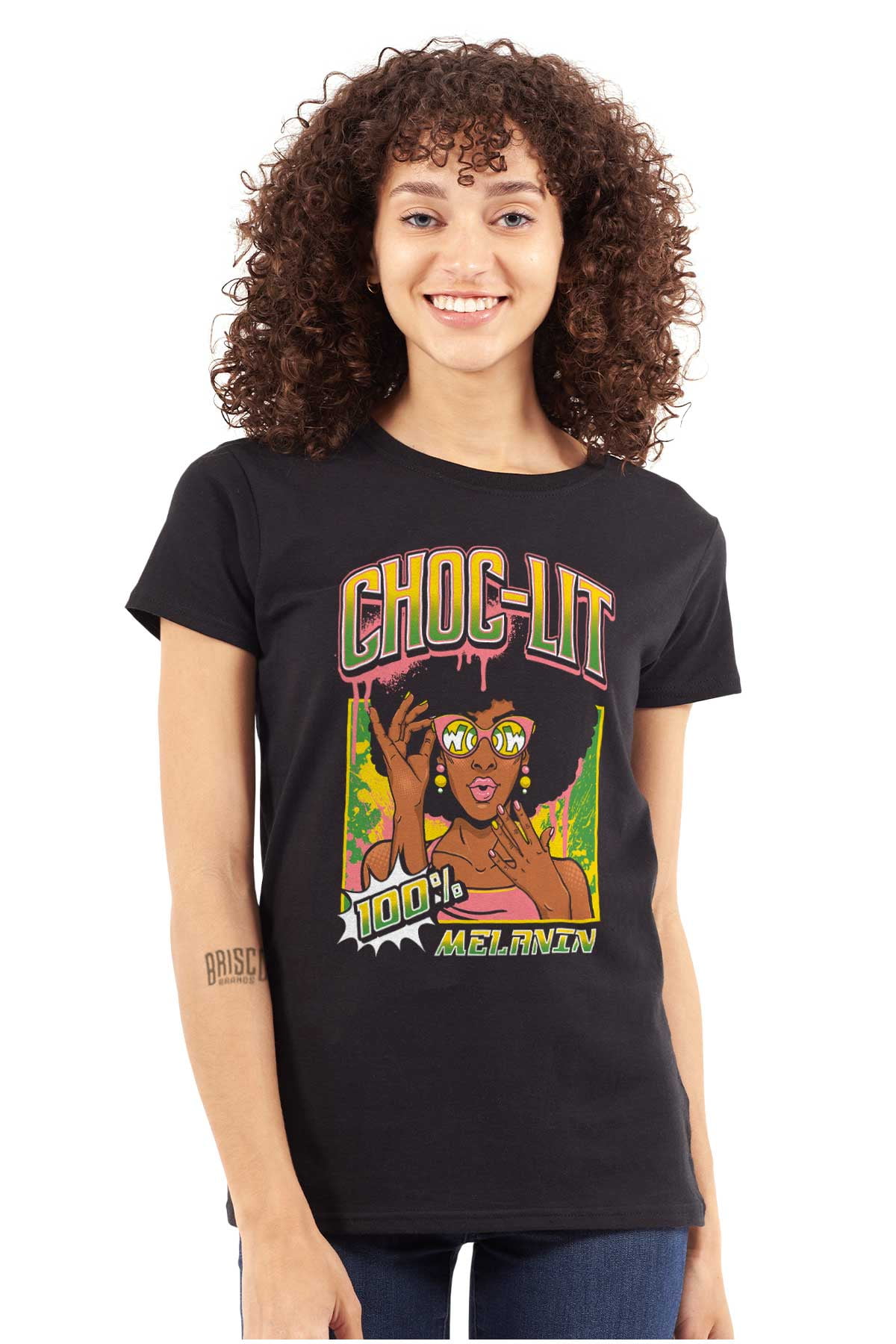Choc-Lit 100 Percent Melanin Pride Women's T Shirt Ladies Tee Brisco ...