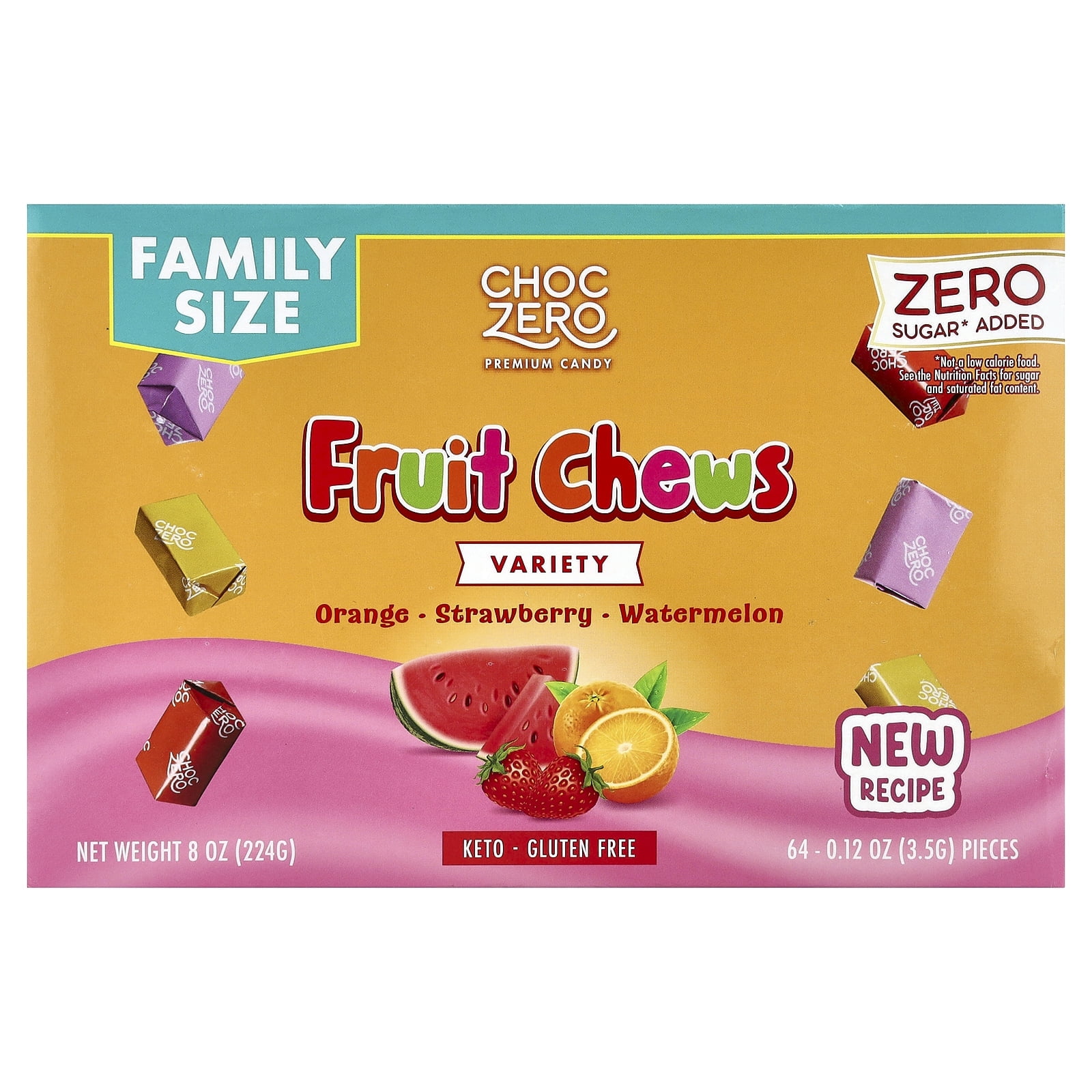 ChocZero Fruit Chews, Sugar Free, Keto Friendly, Low Carb Taffy Candy ...