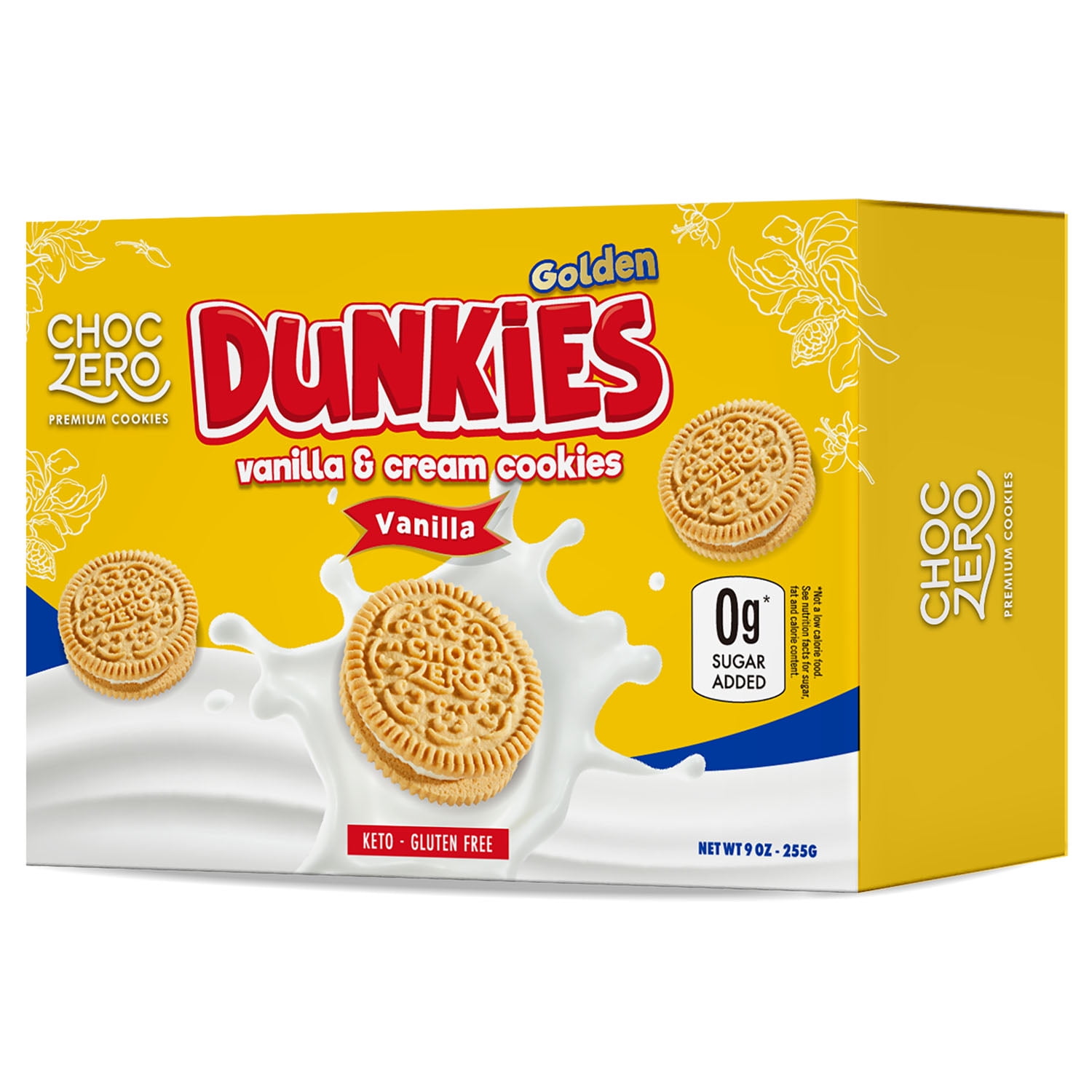 ChocZero Keto Dunkies Vanilla Sandwich Cookies with Creme, No Added ...