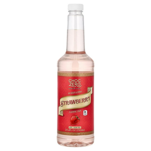 ChocZero Premium Syrup, Strawberry, Sugar Free, 25.4 fl oz (750 ml ...