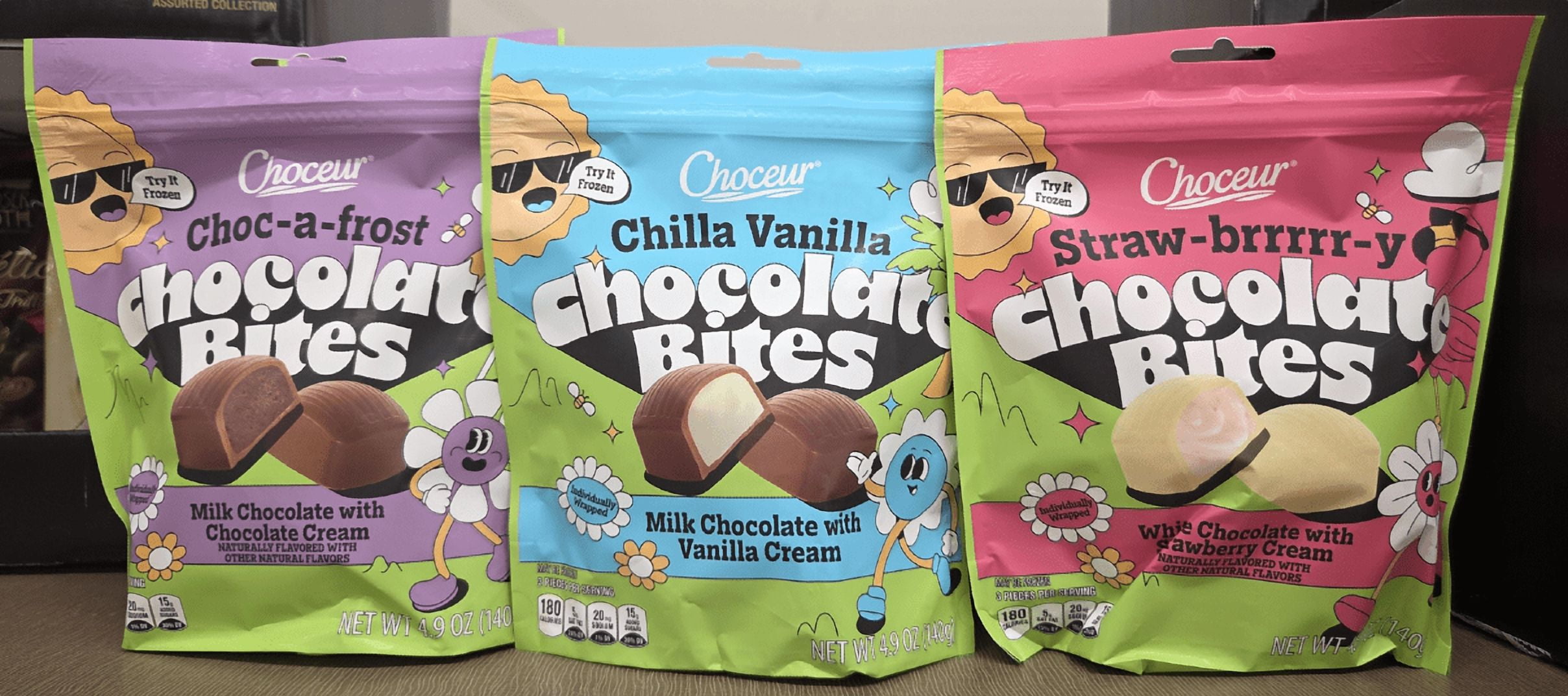 Choceur Chocolate Bites Choca frost, Chilla Vanilla, Strawberry 4.9oz ...