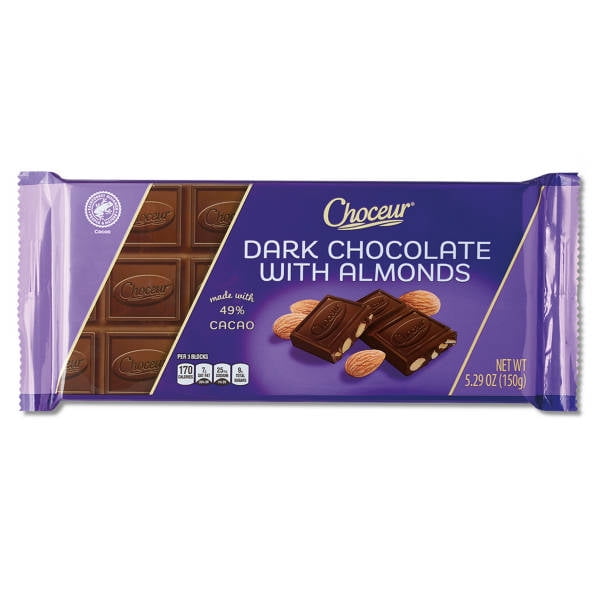 Choceur Dark Chocolate Almond Bar, 5.29 oz - Walmart.com