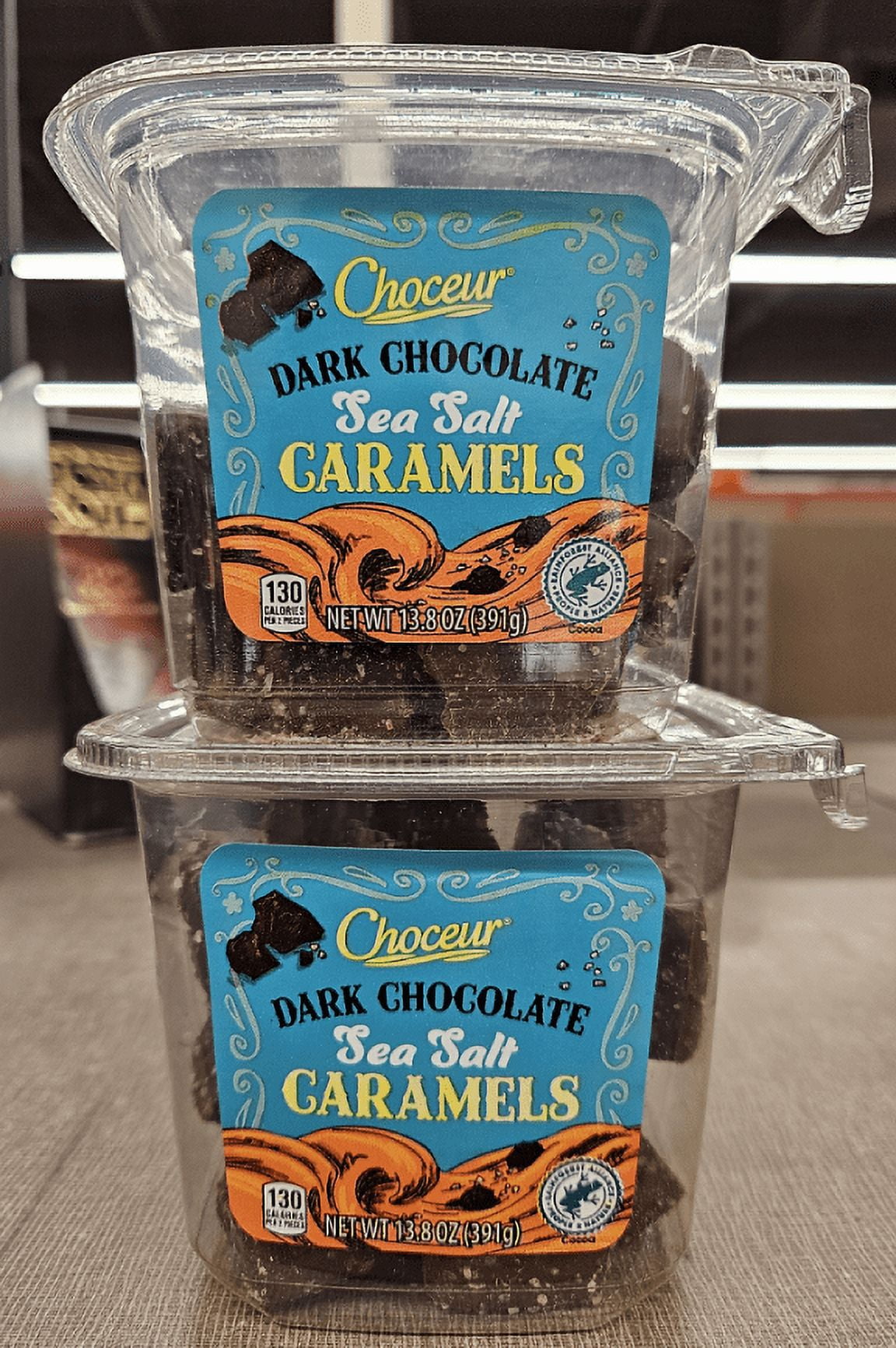 Choceur Dark Chocolate Sea Salt Caramels 13.8oz 391g (2 Tubs) - Walmart.com