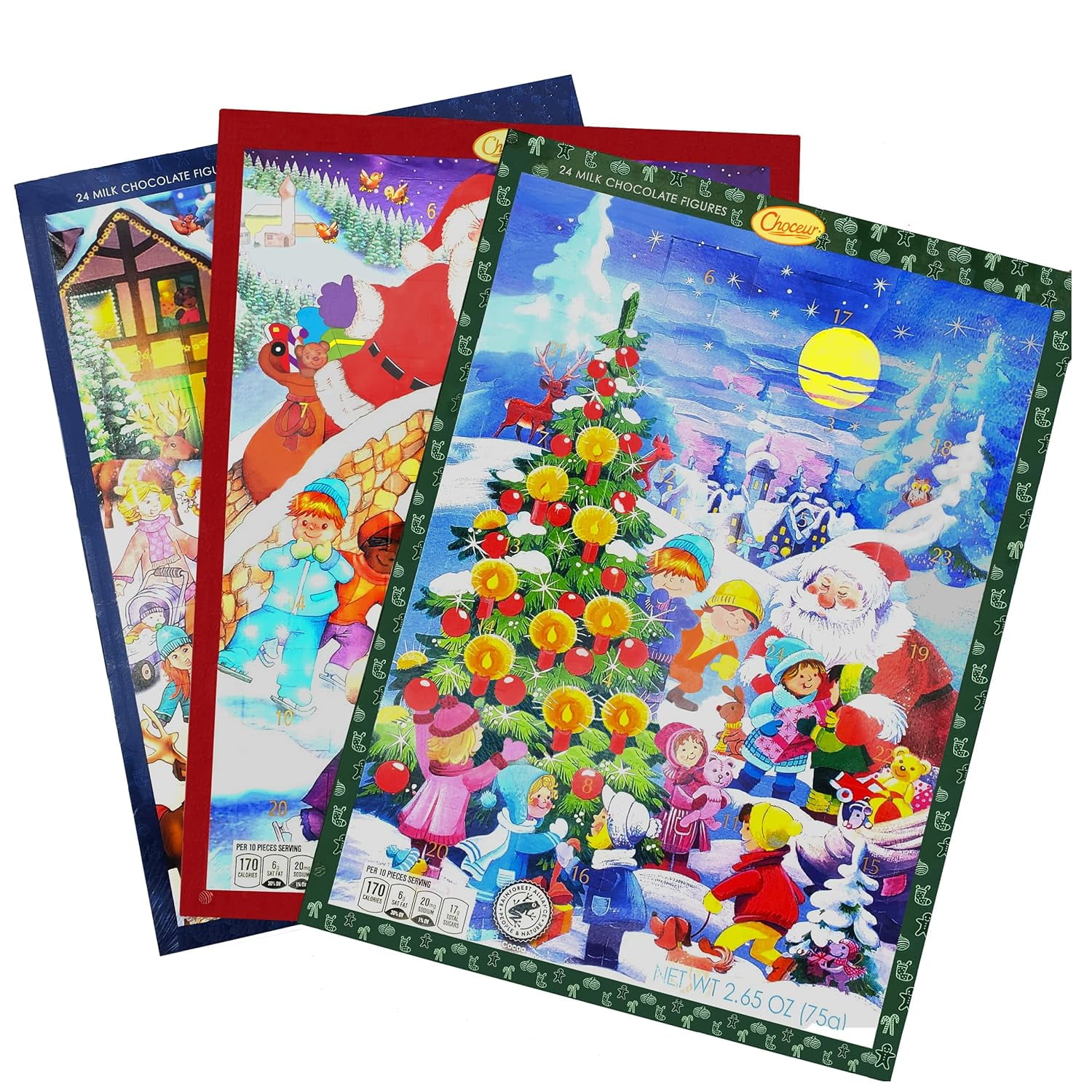 Choceur German Advent Calendar 24 Milk Chocolate Figures 2.65oz 75g (3 ...