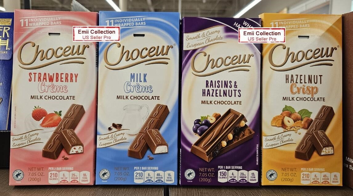 Choceur Milk Chocolate Bars Milk Crème, Milk Hazelnut Crisp, Raisin & Nut, Strawberry Yogurt ...