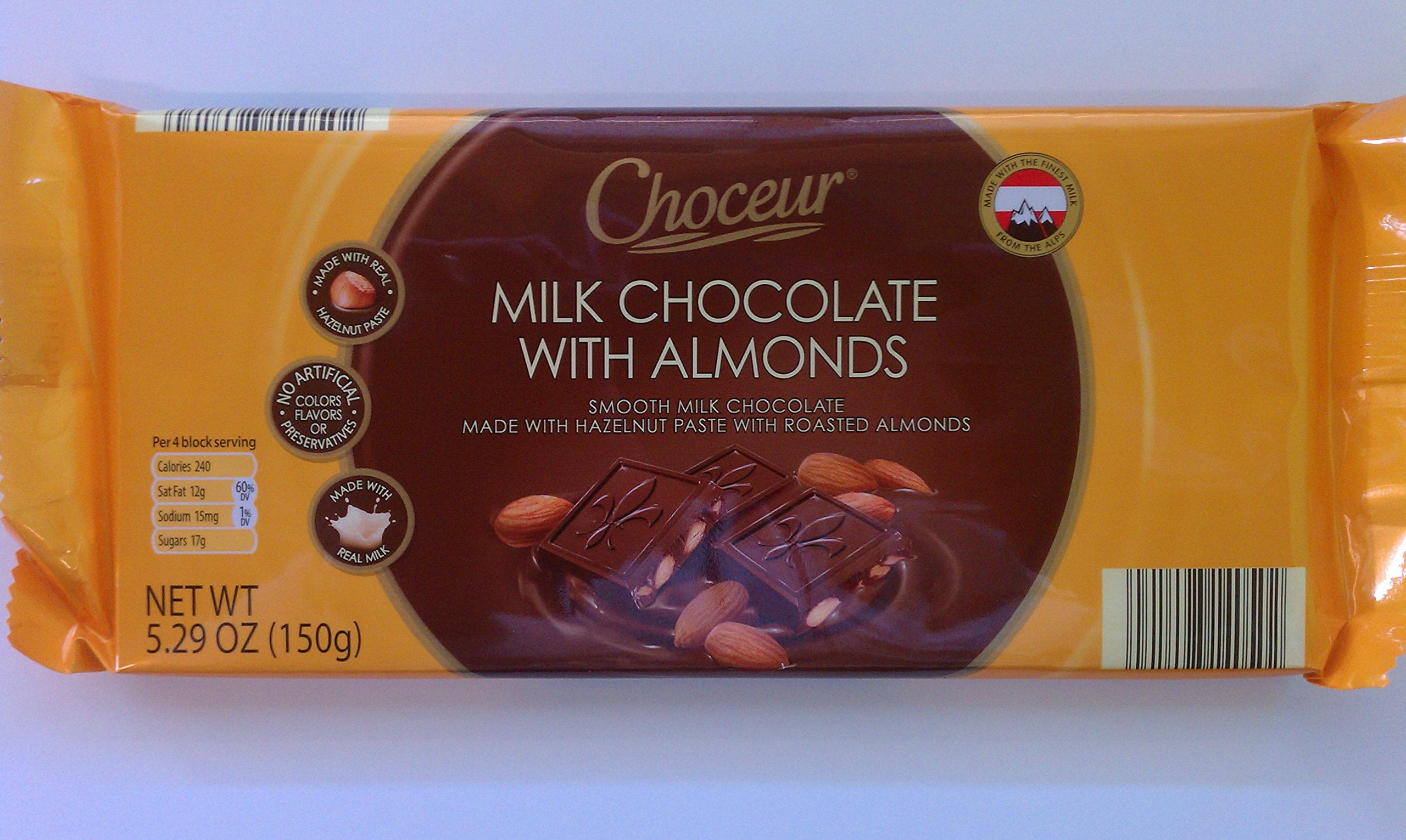 Choceur Milk Chocolate With Almonds 5.29 OZ (Pack of 6) - Walmart.com