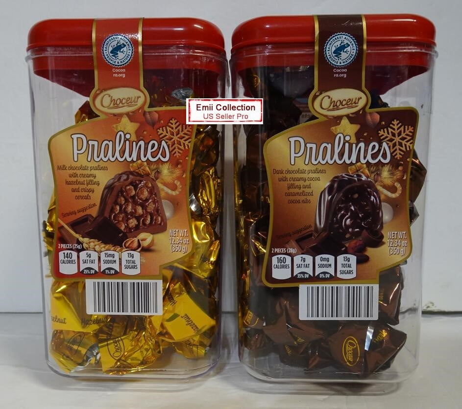 Choceur Pralines Dark and Milk Chocolate Hazelnut Sealed 12.34oz 350g ...
