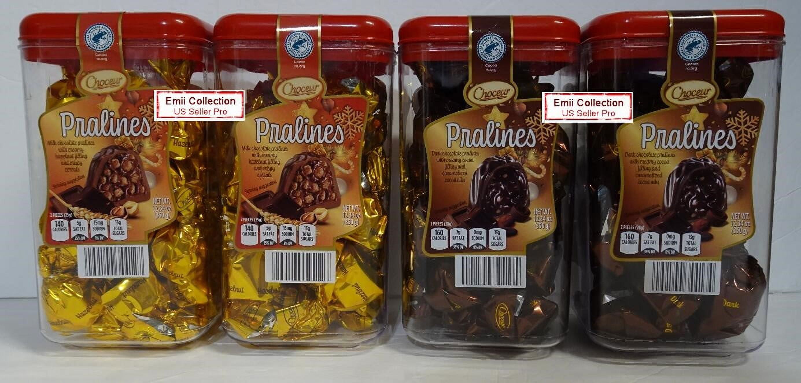 Choceur Pralines Dark and Milk Chocolate Hazelnut Sealed 12.34oz 350g ...