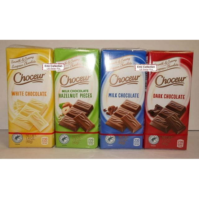 Choceur White Chocolate, Milk Chocolate Hazelnut Pieces, Milk Chocolate ...