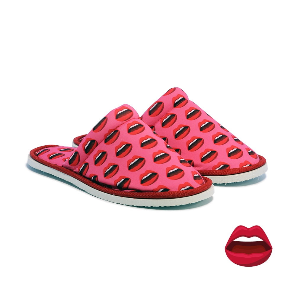 Chochili Women Red Lips Kiss Home Slippers Lightweight Silent Walk Size ...