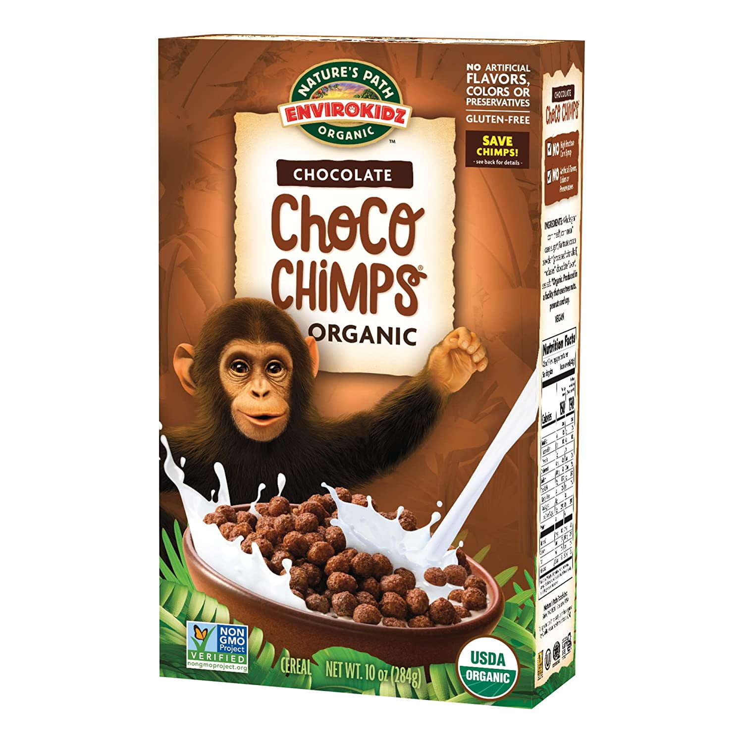 Choco Chimps Organic Chocolate Cereal, 10 Ounce Box (Pack of 12 ...