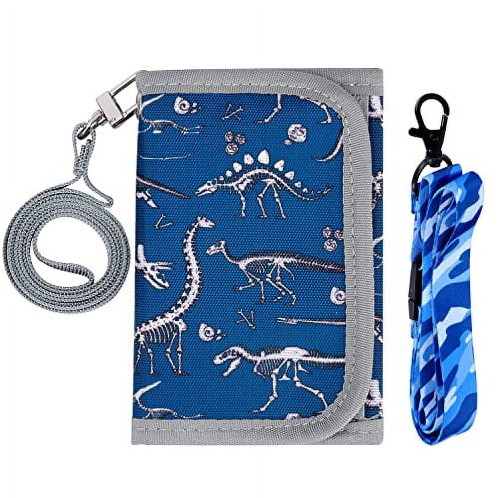 Choco Mocha Dinosaur Fossil Wallet for Boys 3-10, Velcro, Coin Pocket ...