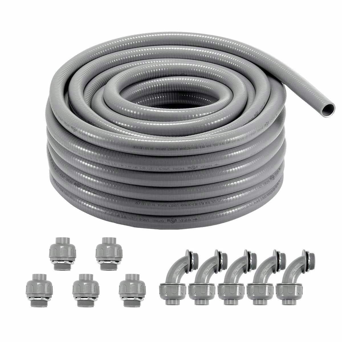 Choco Moon 1-Inch Flexible Electrical Conduit, 100 ft, PVC Liquid-Tight ...