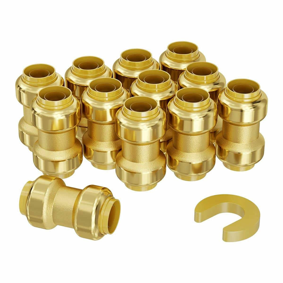Choco Moon 12PC Brass Air System Fittings 1/2" Push-Fit Straight ...