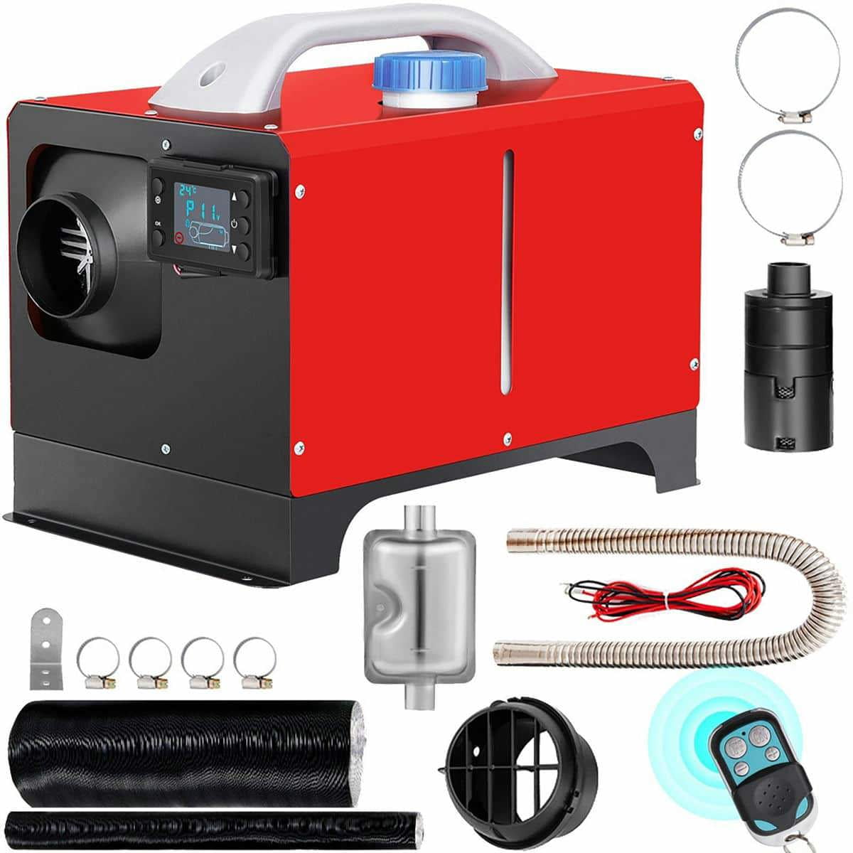 Choco Moon 12V Diesel Air Heater 5KW, Black LCD, Remote Control, Fast Heat, Mini Truck Heater ...