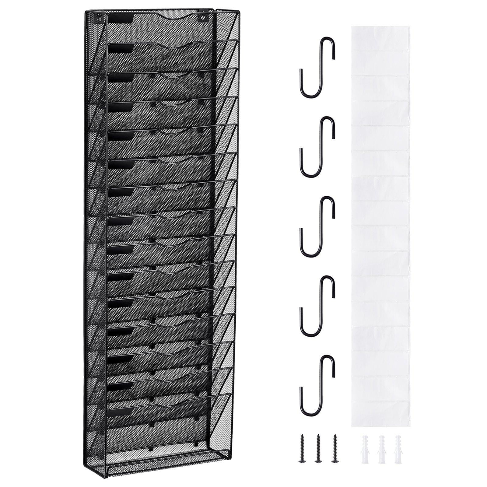 Choco Moon 16-Tier Metal Wall Mount File Holder, Vertical Document ...