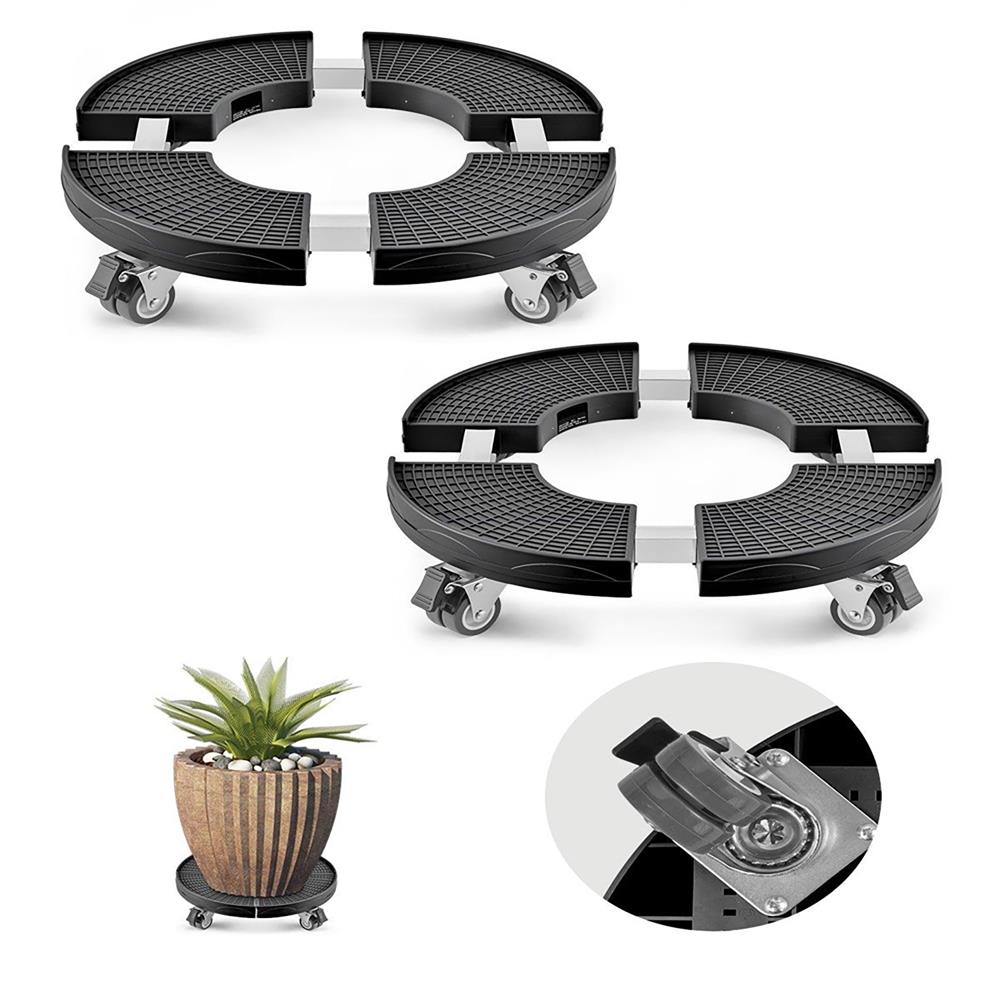 Choco Moon 2-Pack Rolling Trash Can Carrier, 15-22.8" Height-Adjustable ...