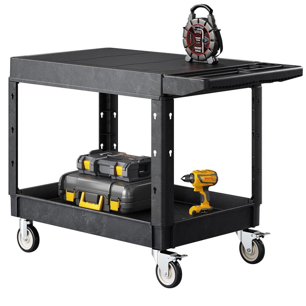 Choco Moon 2-shelf Utility Cart 550 lbs 37 x 25.4-inch Service Cart ...