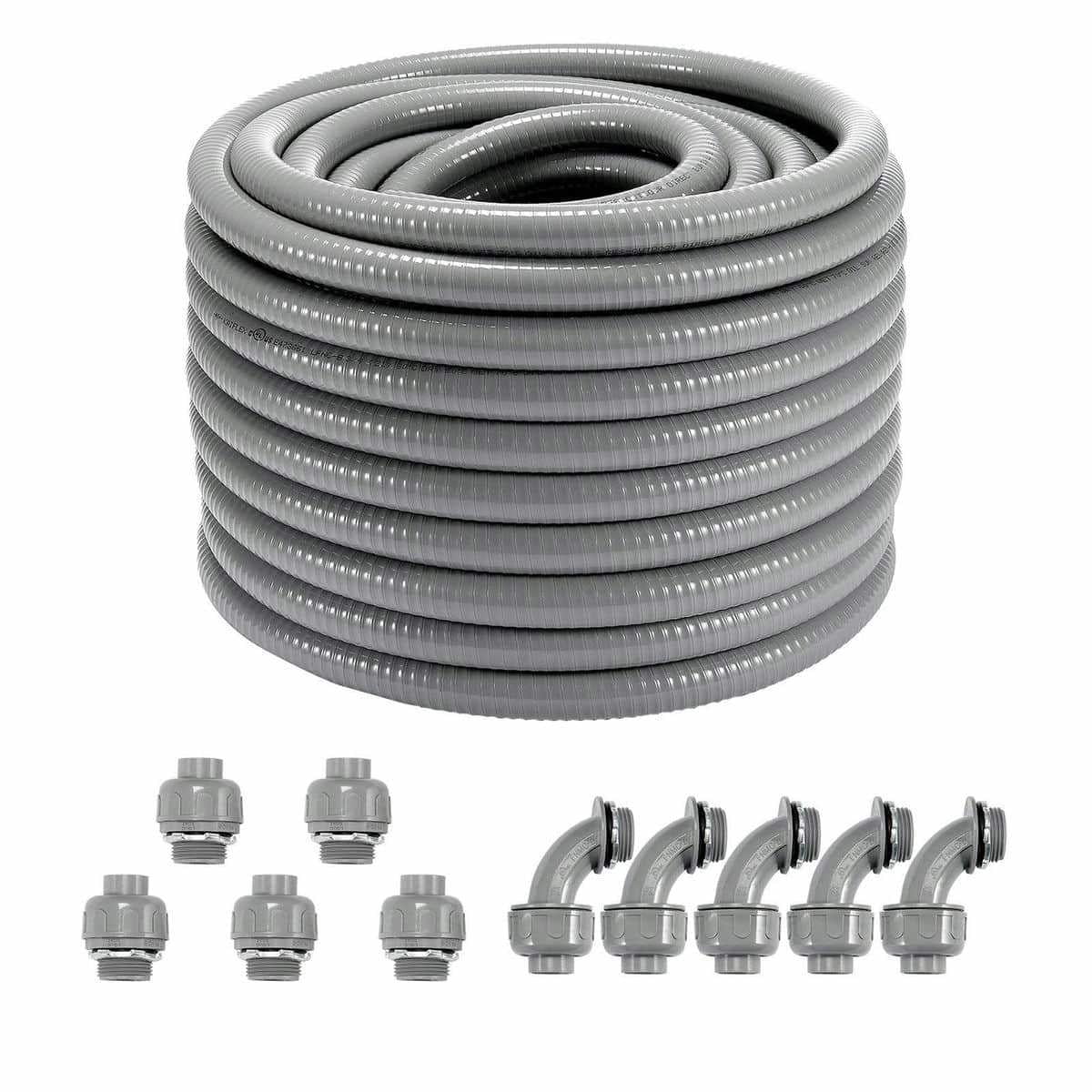Choco Moon 3/4-Inch Flexible Electrical Conduit, 100 ft, PVC Liquid ...