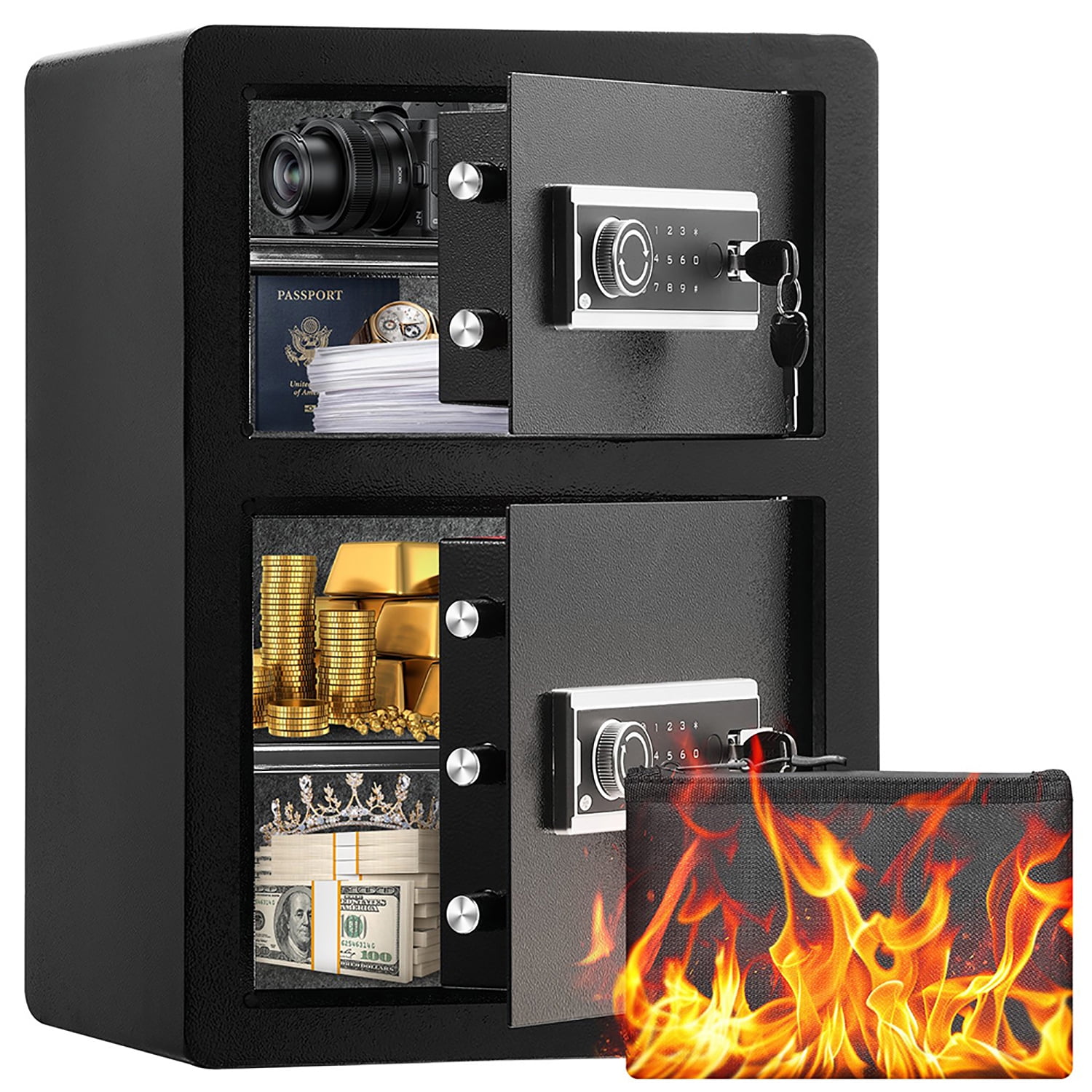 Choco Moon 3.5 Cu Ft Fireproof Safe Box with Key Lock & Password ...