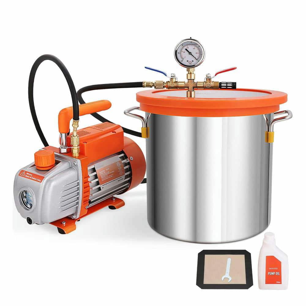 Choco Moon 3 Gallon Vacuum Degassing Chamber Kit with 3.5 CFM Pump ...