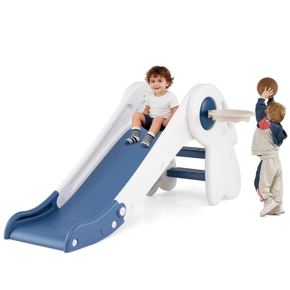Choco Moon 3 in 1 Toddler Slide Climber Playset Basketball Hoop, Indoor ...