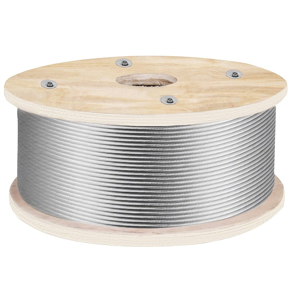 Choco Moon 316SS Wire Rope 500ft, 3/16" Steel Cable, 1x19 Strands ...