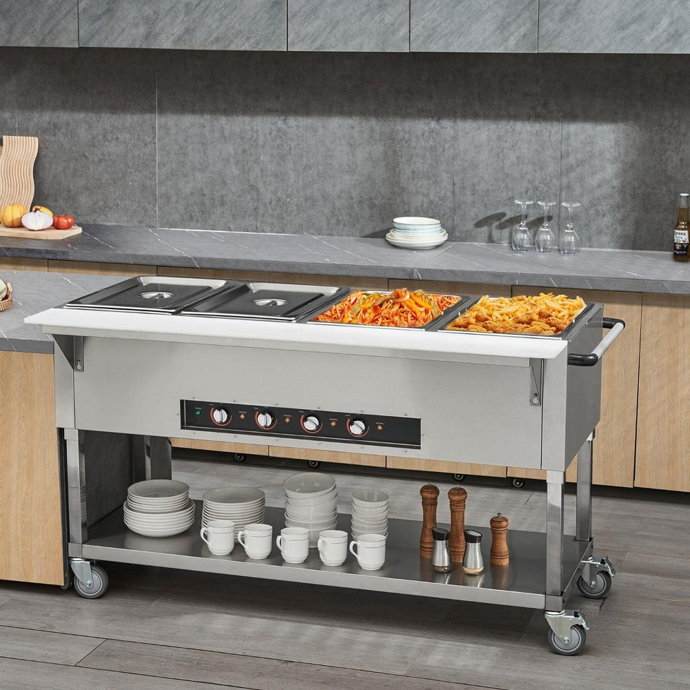 Choco Moon 4-Bay Commercial Food Warmer, 4x 20.6QT Electric Buffet ...