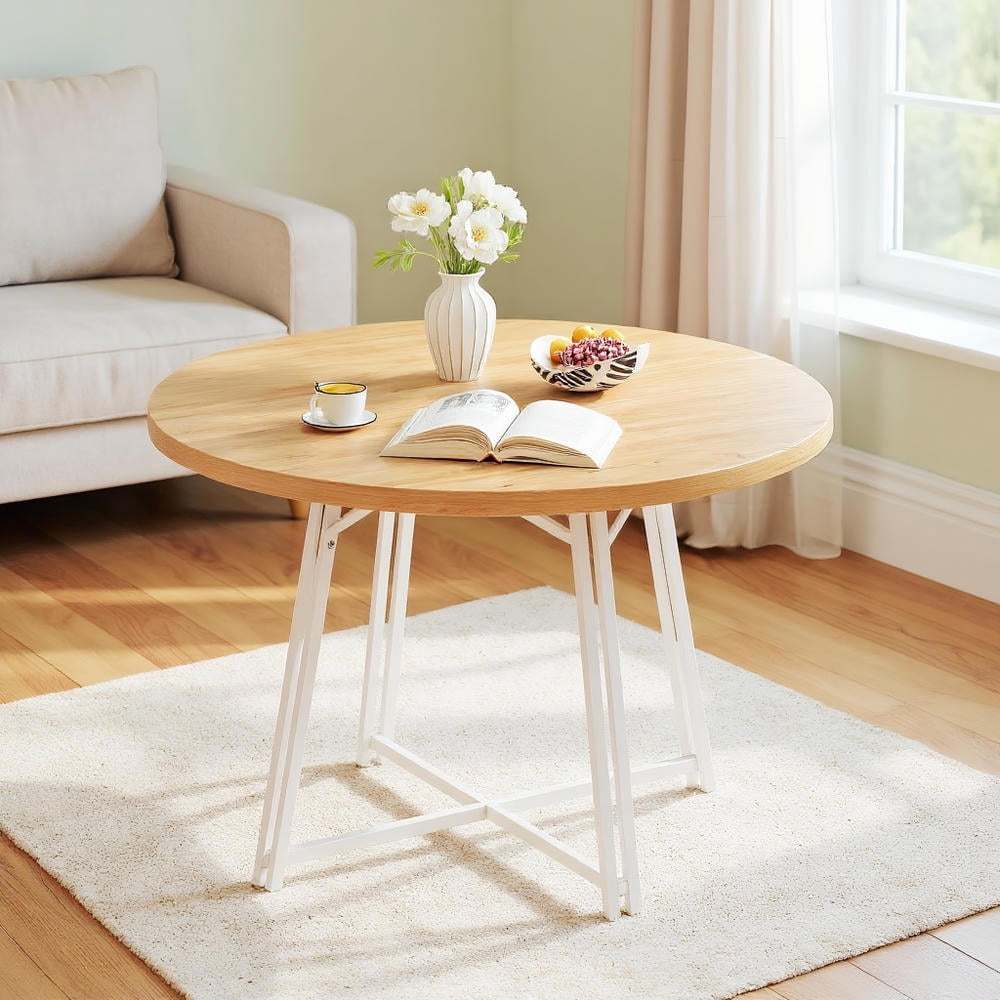 Choco Moon 47 Inch Dining Table for 4-6 People Round Kitchen Table with ...