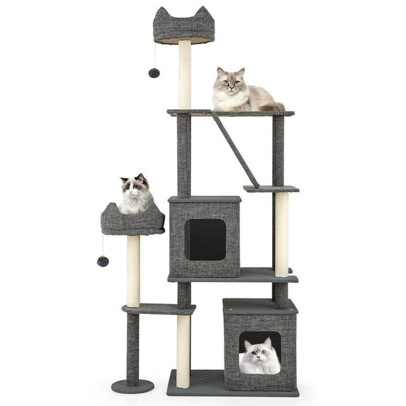 Choco Moon 71" Tall Cat Tree Multi-Level Large Tower w/Scratching Posts ...