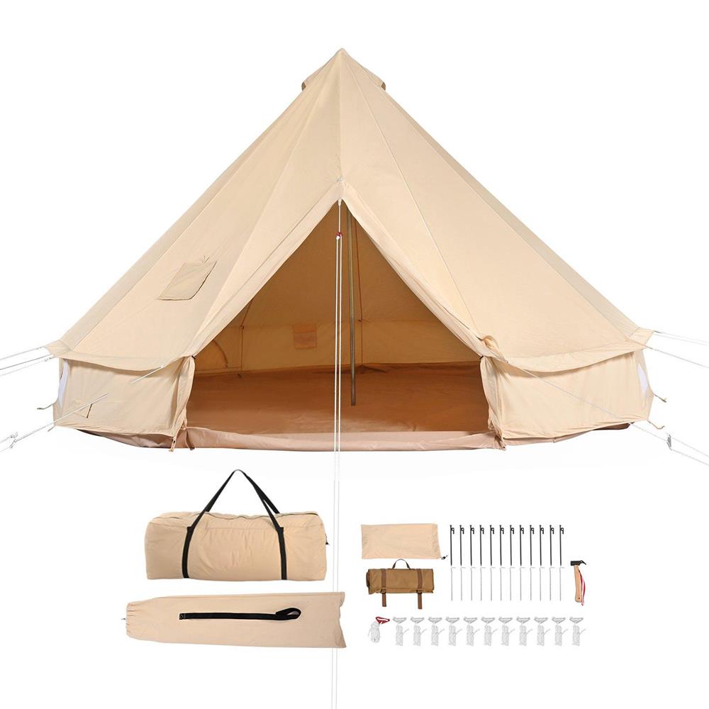 Choco Moon 8-Person Canvas Tent, Large Family Glamping Shelter ...