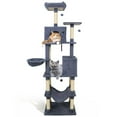 Choco Moon 80" Tall Cat Tree w/2 Large Condos & Dangling Toys, Cat ...
