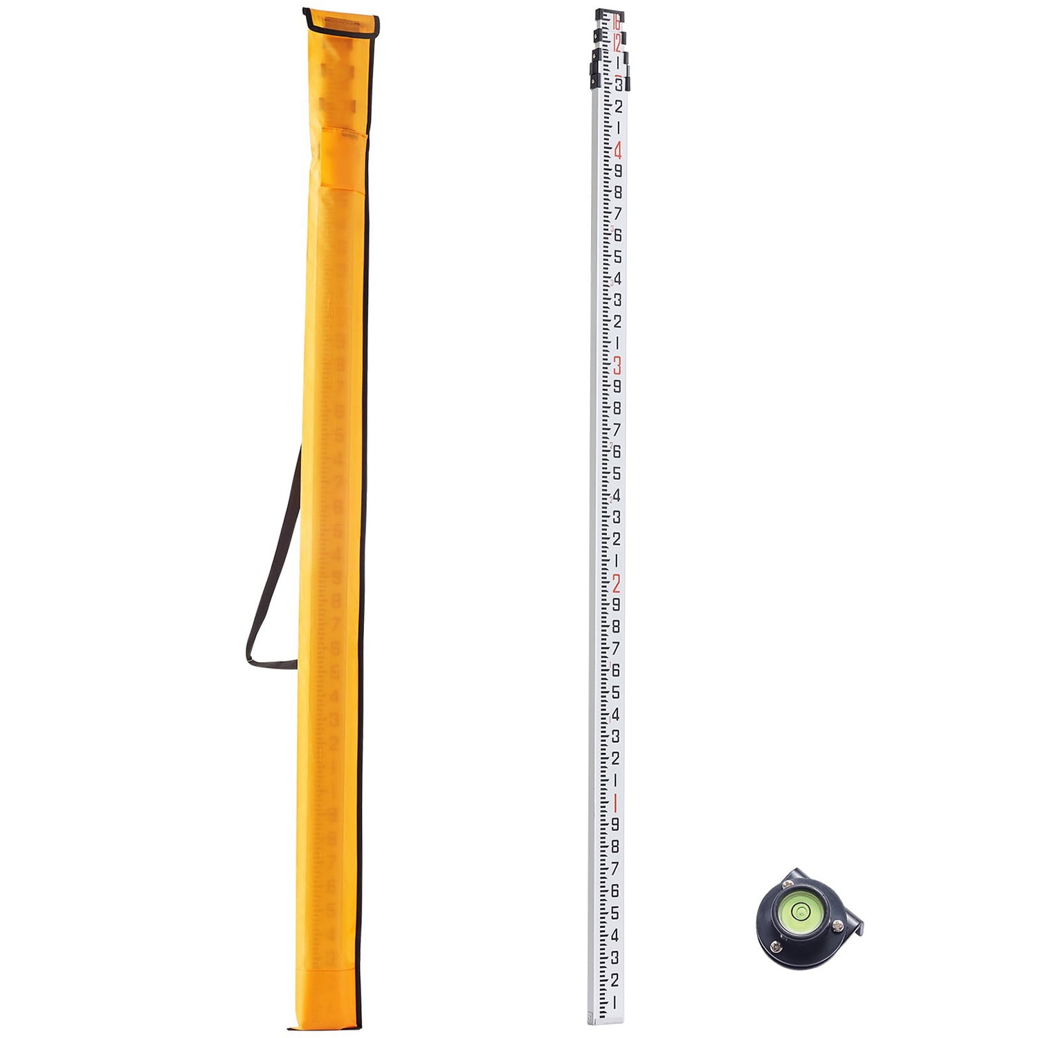 Choco Moon Aluminum Grade Rod, 16-Foot Telescopic Measuring Rod, Dual ...