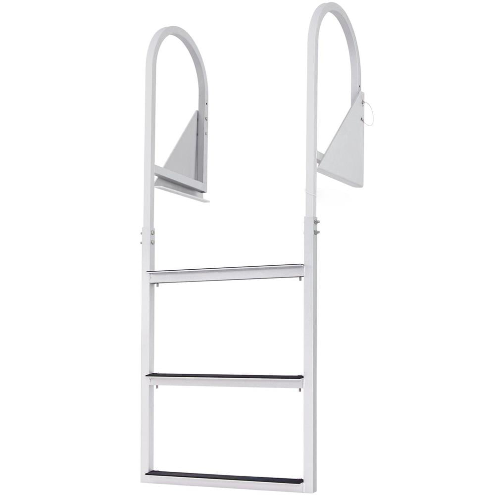 Choco Moon Aluminum Pontoon Ladder, 350 lbs Capacity, 3-Step Flip-Up ...