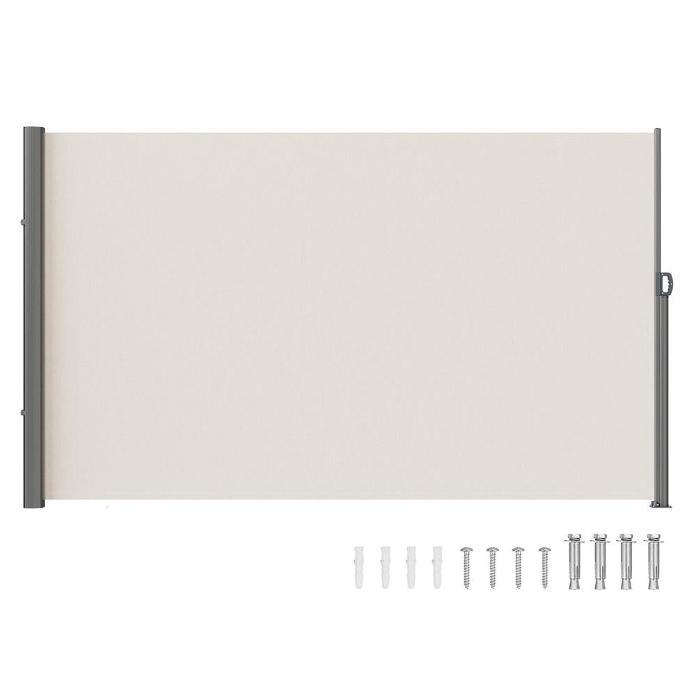 Choco Moon Beige Retractable Awning 71" x 118", Compact Aluminum Rust ...