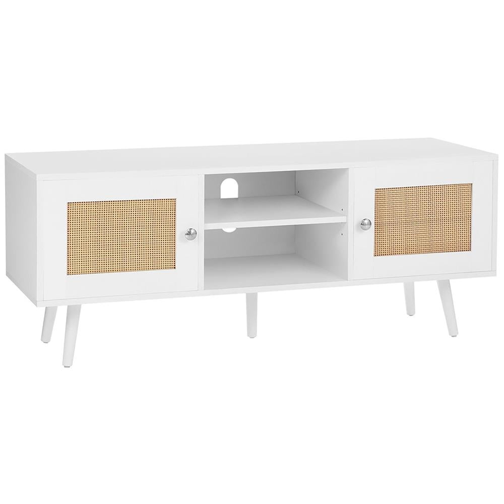 Choco Moon Bohemian Style TV Stand, Rattan Console for 55" TVs, Vintage ...