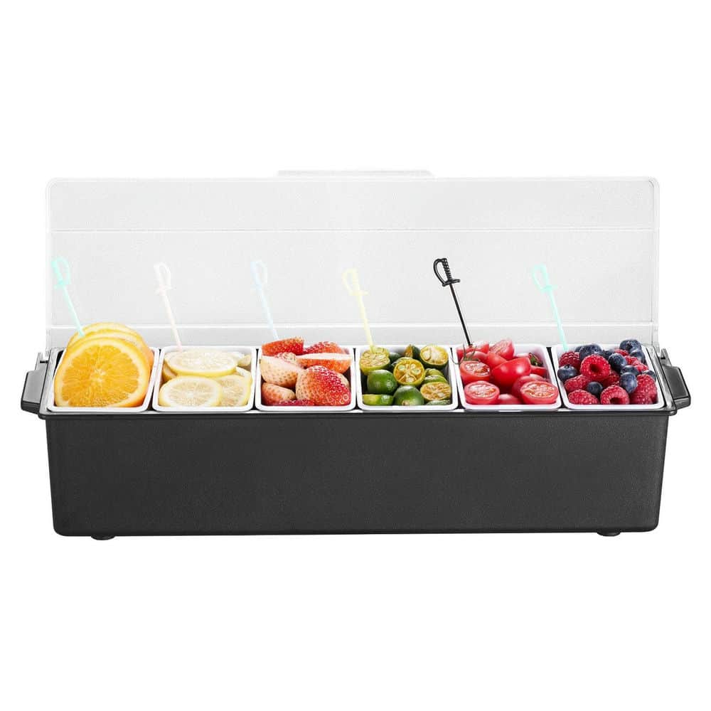 Choco Moon Chilled Condiment Server 6 Compartment Cold Serving Tray ...